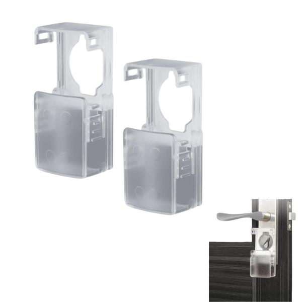 HAPPY SUGAR キーカバー チャイルドロック 認知症ドアロック 徘徊防止グッズ サムターンカバー 鍵 カバー 玄関ドア 鍵穴隠し 子供 いたずら 防止 2個セット (クリア)