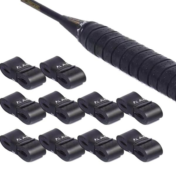 テニス ラケット グリップテープ 10本セット 滑り止め 吸汗 通気性 ゴルフ/テニス/野球/バドミントン用 ブラック