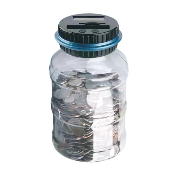 ideastore 貯金箱 おもしろ 電子 デジタル 透明 カウント機能付