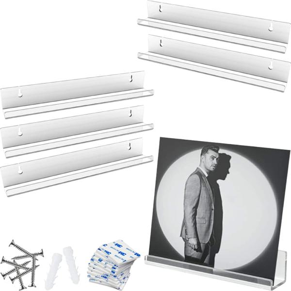 AZNABLE 壁掛けラック 棚 ウォールラック 収納 ウォールシェルフ 壁掛け棚 クリア 6個 セット