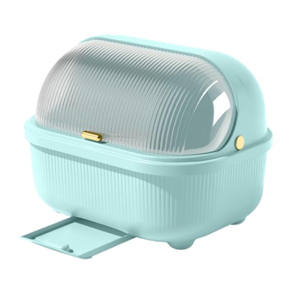 Asdays 水切りラック 食器 収納 水切りかご 乾燥ボックス 台所用品 大容量 水受けトレイ 蓋つき (パープル)