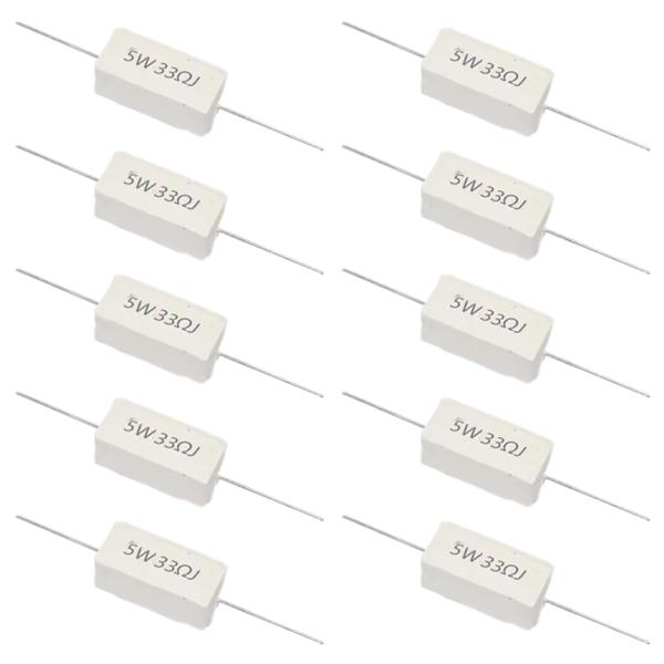 【発売日：2026年07月28日】セメントタイプの抵抗器は、電子工作や回路製作で扱いやすい構造を備えています。5Wの電力に対応し、各抵抗値と約5%の誤差範囲により、幅広い用途で取り入れやすい点が魅力です。発熱を抑えたい場面や安定した抵抗値が...