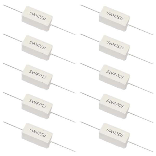 【発売日：2026年07月28日】セメントタイプの抵抗器は、電子工作や回路製作で扱いやすい構造を備えています。5Wの電力に対応し、各抵抗値と約5%の誤差範囲により、幅広い用途で取り入れやすい点が魅力です。発熱を抑えたい場面や安定した抵抗値が...