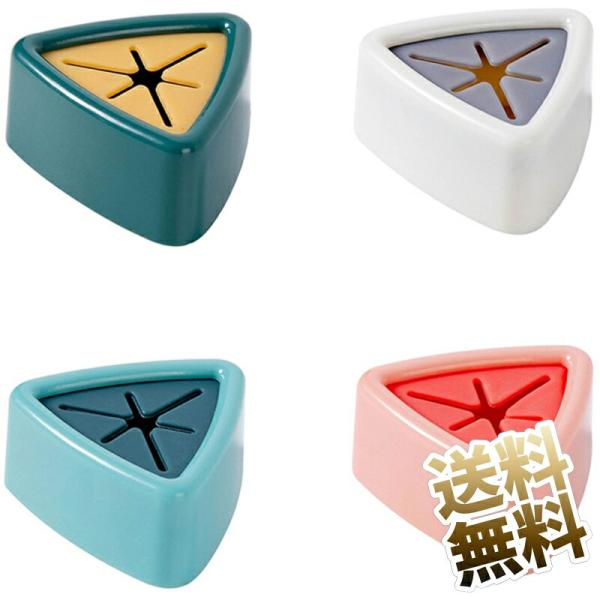 【発売日：2022年11月07日】三角でお洒落なカラーのタオルフック4点セットです。キッチン・洗面所・トイレ・お風呂場など、水回りや工夫次第で場所を選ばずフラットな面に装着できます。ギザギザ面にタオルを押し込むだけでタオルをかけられます。強...