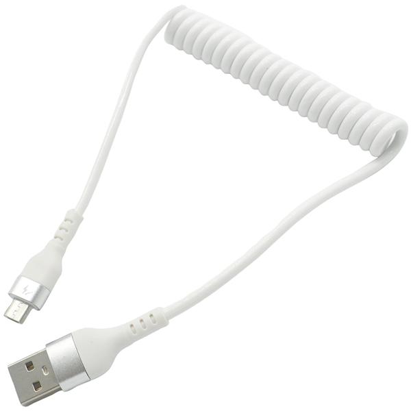 【発売日：2022年11月07日】USB A オス 型 と micro B オス 型 コネクタ 充電専用 USB2.0 カールケーブルです。microUSB採用のAndroid端末やタブレット、Bluetoothイヤホン、モバイルバッテリー...
