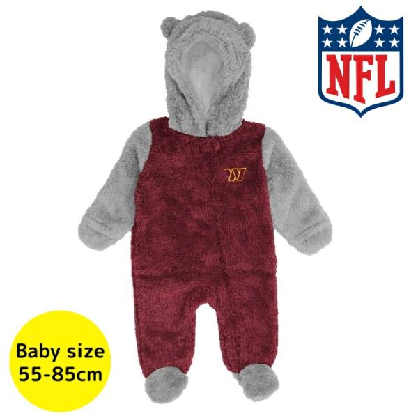 商品名：NFL公式 50-70cm ベビーアウター 防寒ジャケット ベビー服 フリースカバーオール 出産祝い ワシントン・コマンダース Washington Commanders・アメリカ4大スポーツ（NFL・NBA・MLB・NHL）の公式...