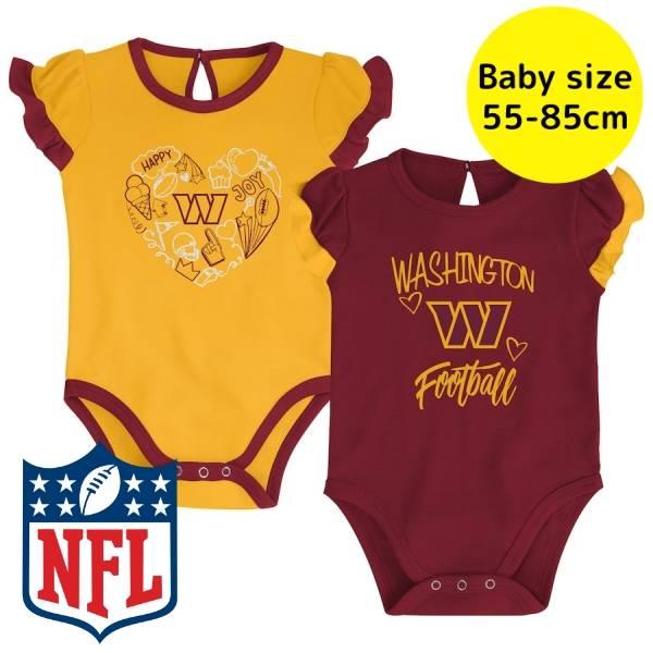 商品名：NFL公式 55-85cm ボディスーツ2枚セット ベビー服 ロンパース 出産祝い ワシントン・コマンダース Washington Commanders・アメリカ4大スポーツ（NFL・NBA・MLB・NHL）の公式ライセンスを持つ本...