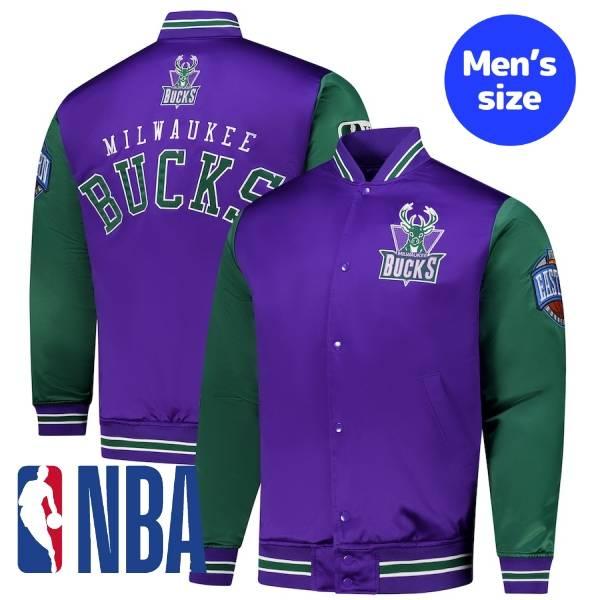 商品名：NBA公式 メンズ アウター スタジャン ミルウォーキー・バックス Milwaukee Bucks Hardwood Classic Primetime Satin Jacket・NFL・NBA・MLB・NHLなど世界的に人気のプロ...