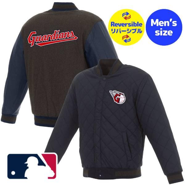 商品名：MLB公式 メンズ アウター スタジャン バーシティジャケット クリーブランド・ガーディアンズ Guardians Wool &amp; Leather Reversible Jacket・アメリカ4大スポーツ（NFL・NBA・ML...