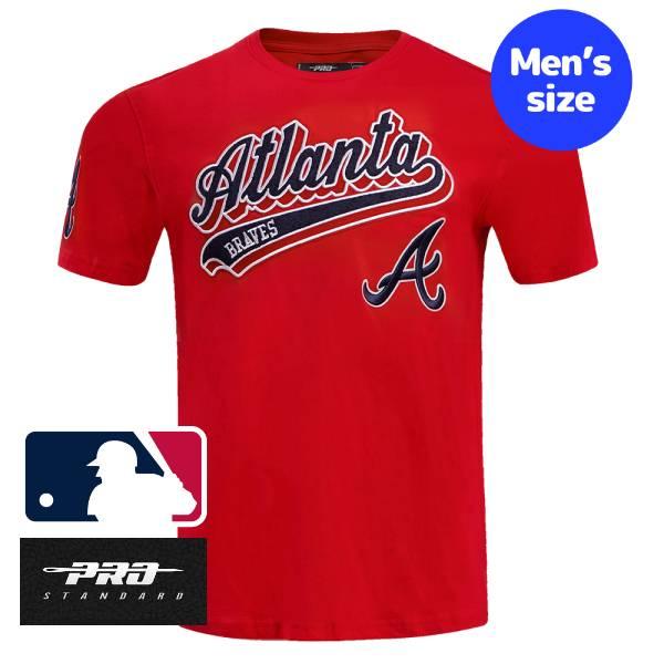 商品名：MLB公式 メジャーリーグオフィシャル メンズ Tシャツ 半袖トップス プロスタンダード Pro Standard アトランタ・ブレーブス ATLANTA BRAVES SCRIPT TAIL TOP・Pro Standard（プロ...