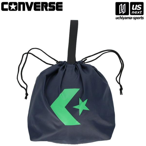 /メーカー コンバース（ CONVERSE ）/品名 一本手巾着ボールケース/品番 C2453097/カラー 2948（ネイビー×グリーン）/サイズ 30×40×16cm/重量 60g/素材 ポリエステル/生産国 中国/持ち手のついたボール...