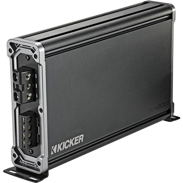 Kicker CXシリーズ ClassD 1chパワーアンプ CXA1200.1(46CXA12001)です。定格出力(14.4V):1200Wｘ1ch(1Ω)、1200Wｘ1ch(2Ω)、600Wｘ1ch(4Ω)、周波数特性:25-200...