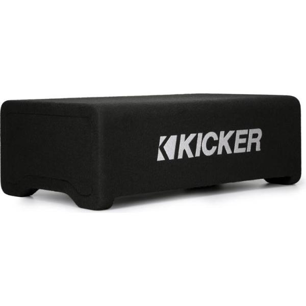 Kicker Compシリーズ 30cm（12インチ）ウーハー使用下向き設置タイプ（Down-Firing）の純正ウーハーBOX 48CDF124です。入力：150Ｗ/300W（RMS/最大）、周波数特性：27Hz〜500Hz、音圧レベル：...