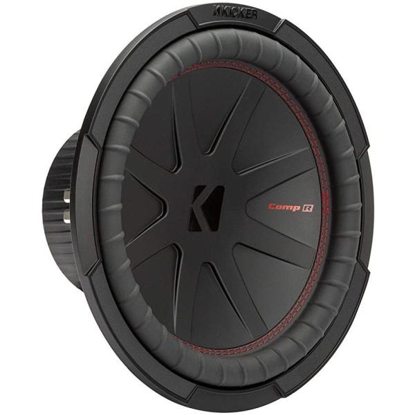 Kicker CompRシリーズ 30cm (12インチ) CWR12 (48CWR122) (2Ω) です。入力:500W/1000W (RMS/最大),再生周波数帯域:25〜500Hz,取付穴直径:27.9cm,取付奥行き:14.5cm...