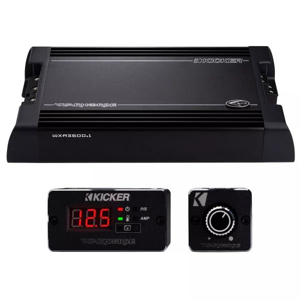 Kicker SPLプロ競技向けWarhorse（ウォーホース）シリーズ Class D 1chパワーアンプ WXA3600.1（49WXA36001）です。●定格出力（14.4V）：3600W×1ch（1Ω）、2500W×1ch（2Ω）、...