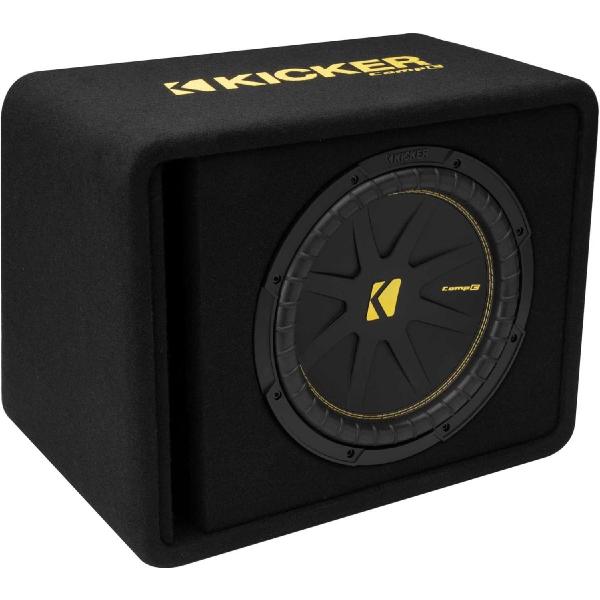 Kicker CompCシリーズ 30cm（12インチ）純正ウーハーBOX VCWC124（50VCWC124）です。入力：300W/600W（RMS/最大）,音圧レベル：95.3dB（1W/1m）、サイズ：奥行き（上）：28.5cm、奥行...