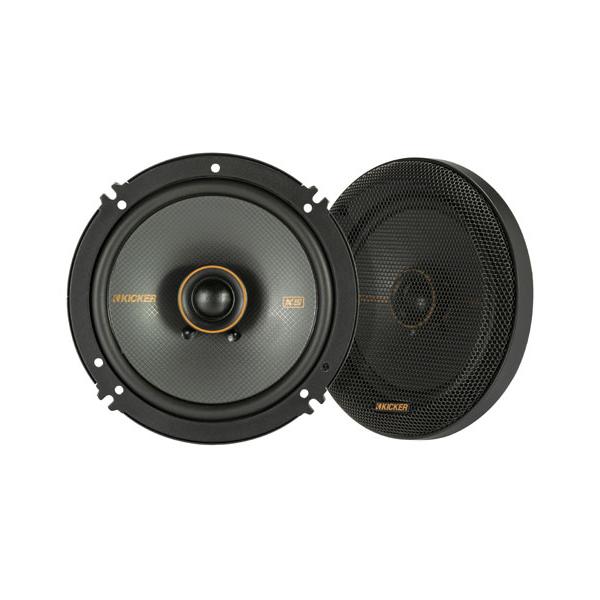 Kicker 最新型 KSシリーズ 16cm（6.5インチ）2-Way 薄型コアキシャルスピーカー 51KSC6504（ペア）です。定格入力：15-100W、瞬間最大入力：200W,能率：90dB,再生周波数帯：43Hz〜21KHz,インピ...