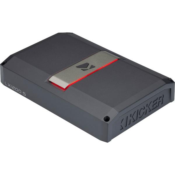 Kicker デジタル信号処理機能（DSP） を備えたLXシリーズ Class D 5chパワーアンプ LX1200.5（51LX12005）です。●定格出力：AMP1とAMP2の定格出力（14.4V,ステレオ）：175W×4ch（2Ω）、...