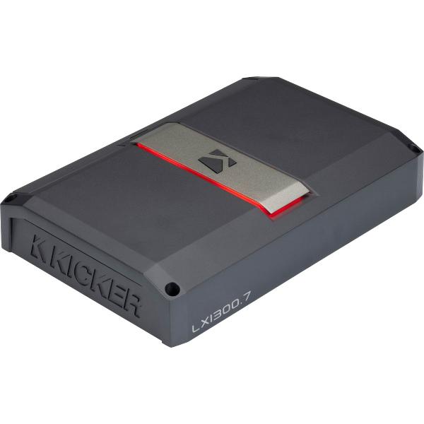 Kicker デジタル信号処理機能（DSP）を備えたLXシリーズ Class D 7chパワーアンプ LX1300.7（51LX13007）です。●定格出力：AMP1とAMP2の定格出力（14.4V,ステレオ）：150W×4ch（2Ω）、1...