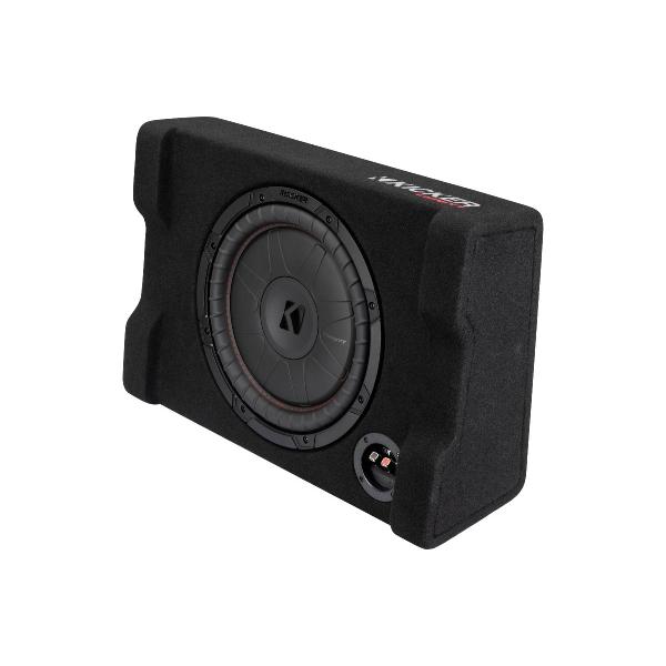 Kicker 30cm（12インチ）ウーハー下向き設置タイプ（Down-Firing）の薄型純正ウーハーBOX CVTDF12（52CVTDF122）です。入力：225W〜450W/900W（RMS/最大）、周波数特性：25Hz〜500Hz...
