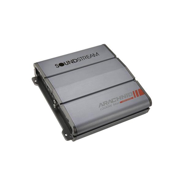 Soundstream Arachnid シリーズ Class AB 2ch パワーアンプ AR2.1000Dです。最大出力：1000W, 定格出力：90W x 2（4Ω）；150W x 2（2Ω）, 300W x 1（4Ωブリッジ時）；周...