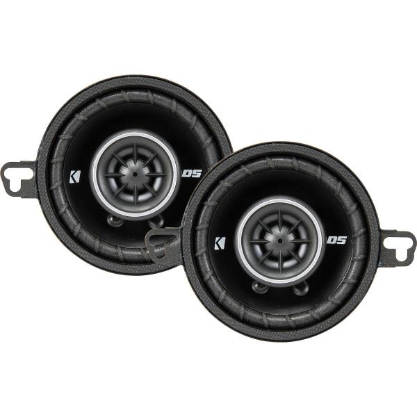 Kicker 8.9cm(3.5")DSシリーズ 2-WayコアキシャルスピーカーDSC350 (43DSC3504)です。定格入力：20W, 瞬間最大入力：80W, 能率：88dB, 再生周波数帯：80Hz〜20KHｚ, インピーダンス：...