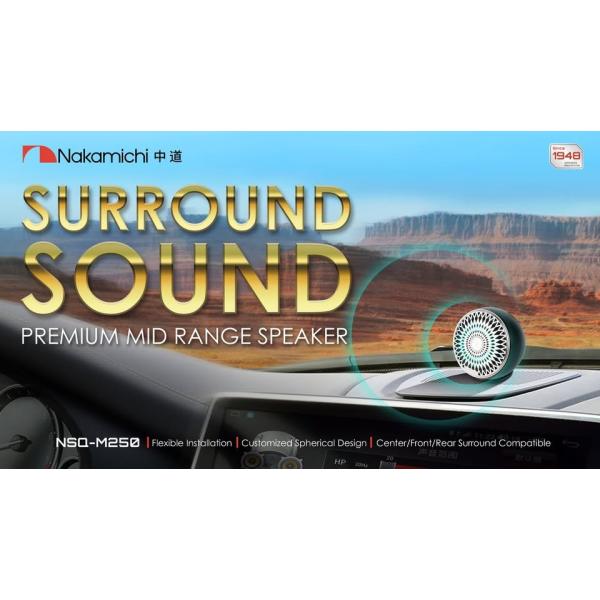 音楽の感動を世界の人々に伝える日本が誇る高品質ブランド Nakamichi 63.5mm（2.5インチ）センターサラウンドスピーカー NSQ-M250です。定格入力：25W、瞬間最大入力：180W,能率：89dB±3dB,再生周波数帯：38...