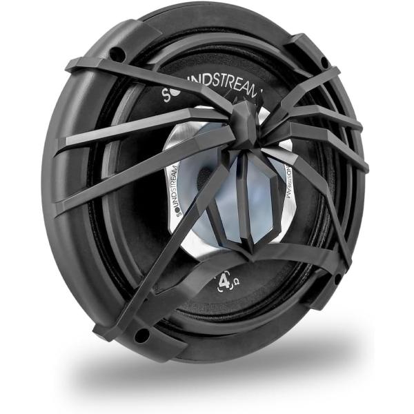 Soundstream 20cm（8インチ）コンプレッションツイーター付のPro Audio スピーカー SM2P.804です。?(1個単品）最大瞬間:350W、?定格入力:175W、再生周波数帯域:140〜20kHz、 公称インピーダンス...
