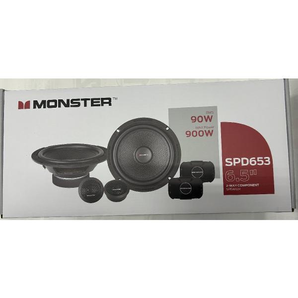 特許技術を駆使したケーブルや高品質なオーディオ機器でしられたMonster Car Audioの16.5cm（6.5インチ）コンポーネント2WAYスピーカー SPD653（セット）です。最大入力（Peak Power）：900W（1ペア）,...