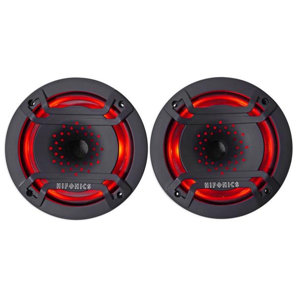 アメリカ人気のハイフォニックスHIFONICS LED付マリーングレード/パワースポーツ 16.5cm(6.5インチ) コンプレッションホーンハイエンドスピーカーTPS-CX65(黒色/ペア)です。瞬間最大入力：150W,定格入力：75W,...