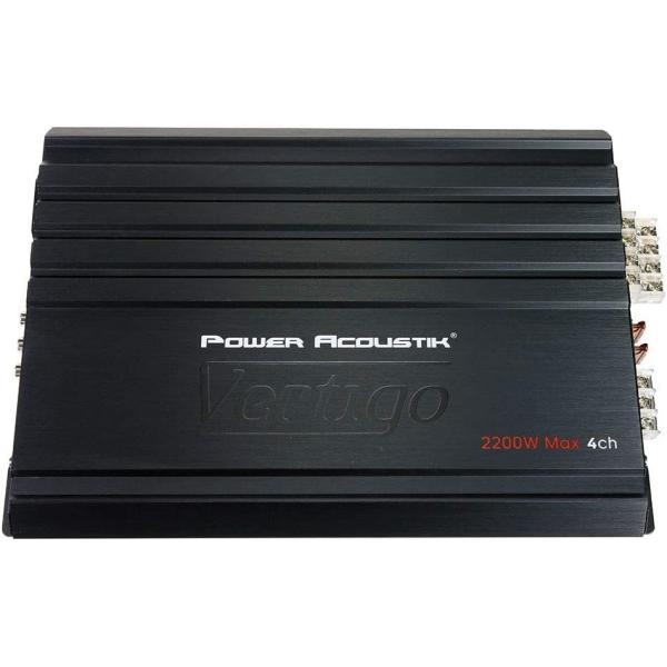 アメリカ人気のPower Acoustik (パワーアコースティック) Vertigoシリーズ AB Class 4chパワーアンプ VA4-2200Dです。最大出力:2,200W,定格出力:120W×2ch (4Ω)、200W×4ch (...