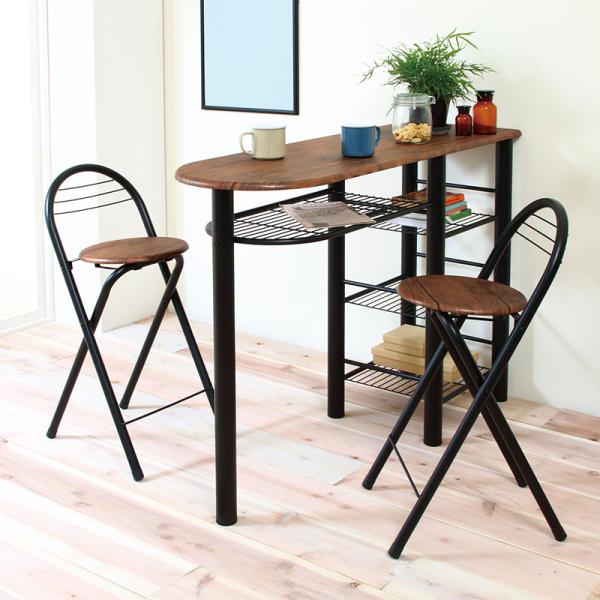 ■セット内容テーブル×1、チェア×2■サイズテーブル：W1200×D400×H880mmチェア：W360×D435×H810（SH580）mm棚内寸（天板下）：W630×D310×H130mm棚内寸：W350×D310×H230mm■重量テ...