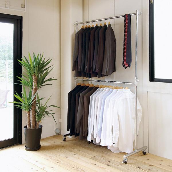 ■サイズ【1000mmタイプ】外寸：W1155×D500×H1220〜2020mm重量：6.9kg【1200mmタイプ】外寸：W1355×D500×H1220〜2020mm重量：7.4kg■素材スチール（直径25.4mm）クロームメッキ■耐...