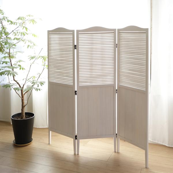■サイズ使用時：W435×D20×H1350mm×3枚折畳時：W435×H1350×t65mm■重量7.5kg■素材フレーム：天然木（パイン）塗装幕部：天然木（パイン）塗装■仕様完成品■備考丁番は両方向に360度回転可能