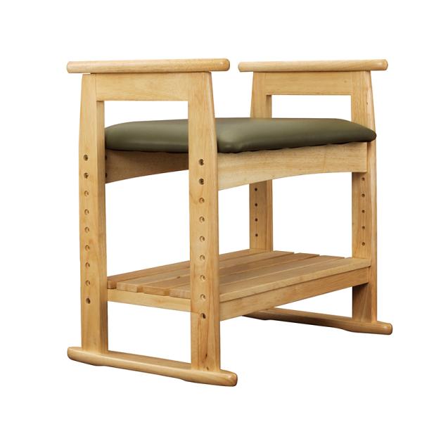 ■サイズ外寸：W530×D350×H510（SH350〜410）mm棚板：W460×D270mm■規格組立時に座面、棚板の高さ調節が可能（30mmピッチ）■重量5.4kg■素材張地：合成皮革フレーム：天然木（ラバーウッド）塗装■耐荷重80k...