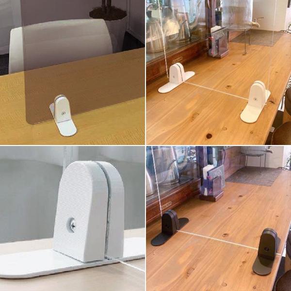 セット内容1脚サイズW50×D200×H78mm※詳細は画像をご参照下さい対応サイズアクリル板：厚み3〜15mm対応※推奨サイズ：厚み5mm仕様・挟み込み式のため面材（アクリル板）の穴あけ不要・本体カバークッション材付き・脚部裏面に滑り止め...