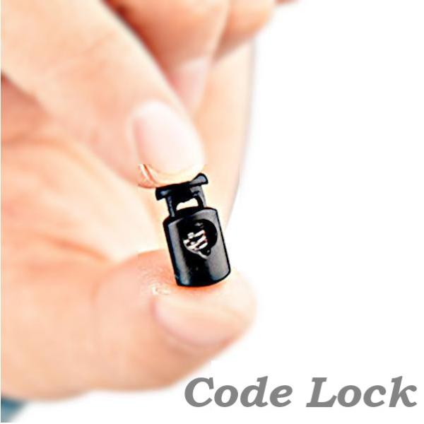 ザックやバッグなどの口ひも、ドローコードを簡易的にロックできるコードロックですサイズ　幅：10mm 高さ:20mm 有効穴径:5.4x4.2mm