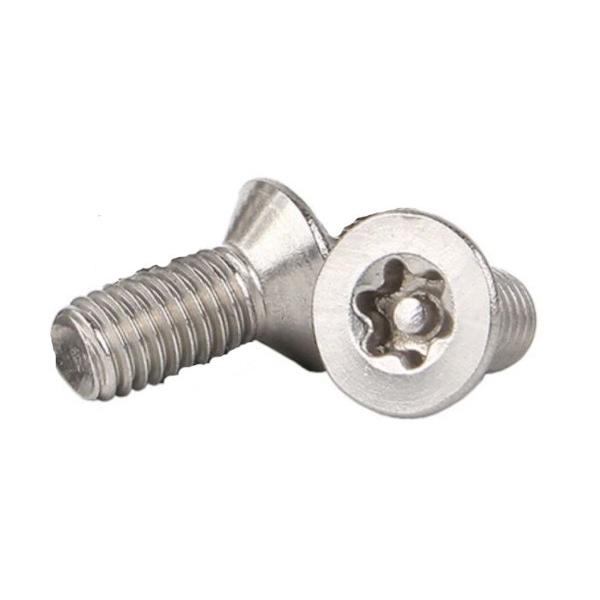 タンパープルーフ ( いじり止め ) 付きのトルクスネジです。・トルクが中心にかかるため、トルク伝達効率がよい・専用工具がねじから簡単には抜けない・摩耗や割れが防止され、耐久性がよい・デザイン性がある 材質:SUS304皿部分直径:11mm...