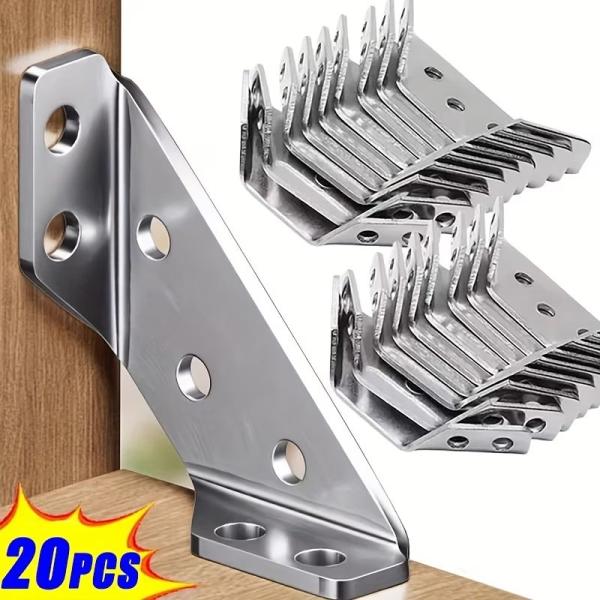 20個セット 三角ブラケット 家具用サポート 肉厚コネクターコーナー