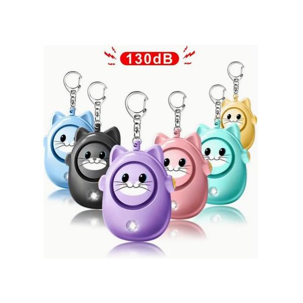 130デシベルの大音量防犯ブザーチェーンを引っ張ると音が鳴ります戻すと音がやみますLR44x3(テスト用電池付属)