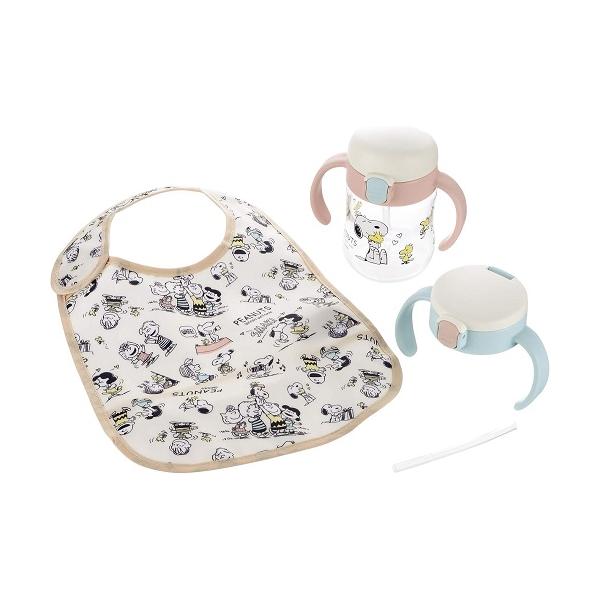 かわいいスヌーピーのマグとスタイのセット初めて使うマグにおすすめマグは成長に合わせてカスタマイズできるトライマグシリーズイベントやお祝いにおすすめシンプルな形状で、パーツが少なくお手入れが簡単です。