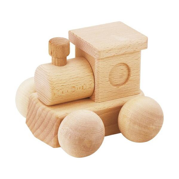 前に押しても、後ろに引いても優しいオルゴールのメロディーが連続して流れます。 木目の美しい無塗装・無着色のブナ無垢材を使用しています。男の子に人気の汽車タイプ。サイズ 12×13.8×10.2cm対象年齢　1歳〜生産地 日本製