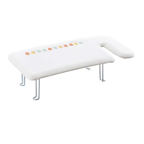 ◆商品説明[メーカー]山崎実業[サイズ]約幅71×奥行36×高さ20cm[本体重量]約2.1kg[材質]表面布：綿100%クッション材：ポリエステルボタンプレスゾーン(凹凸吸収クッション)：ポリウレタンフォーム天板：スチール(粉体塗装)脚部...