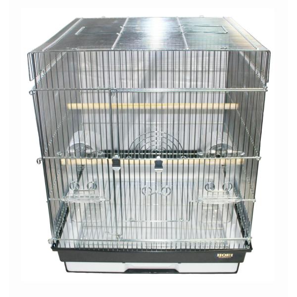 十姉妹などの小さな小鳥から中型インコまで飼育できるケージです。また、小鳥からセキセイインコまでの小型インコまでの複数羽飼育にも最適です。 【サイズ】４６５ × ４６５ × ５６５ｍｍ 【適応種】オカメインコなどの中型インコなど 【底色】ブラ...