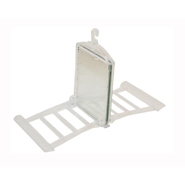 透明な小鳥用のブランコ型おもちゃです。小鳥の好きな鏡付で、金網に簡単に吊るせます。【サイズ】約８０×１７０×１６７ｍｍ【販売元】コバヤシ　埼玉県加須市※画像は商品イメージです。