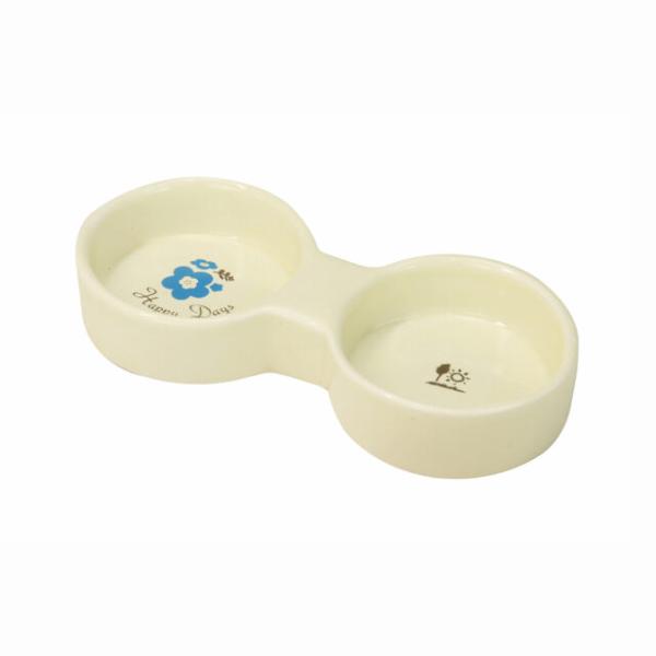 2種のごはんが混ざらない陶器製食器。ゼリーや副食にもピッタリ。【サイズ】約163×75×25mm※陶器のため、誤差が生じます。【材質】陶器【原産国】中国【販売元】三晃商会