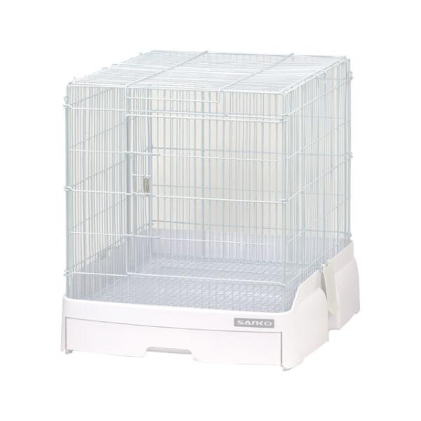 幅約435mmのコンパクトなイージーホーム40のホワイトカラー！毎日のお掃除が楽々に！汚れを確実にトレイに導くベース構造。大きく開く扉でケージ内部の作業が楽々横幅約40cmの快適な飼育ケージ【スノコ仕様】ワイヤーメッシュスノコ【サイズ】W ...