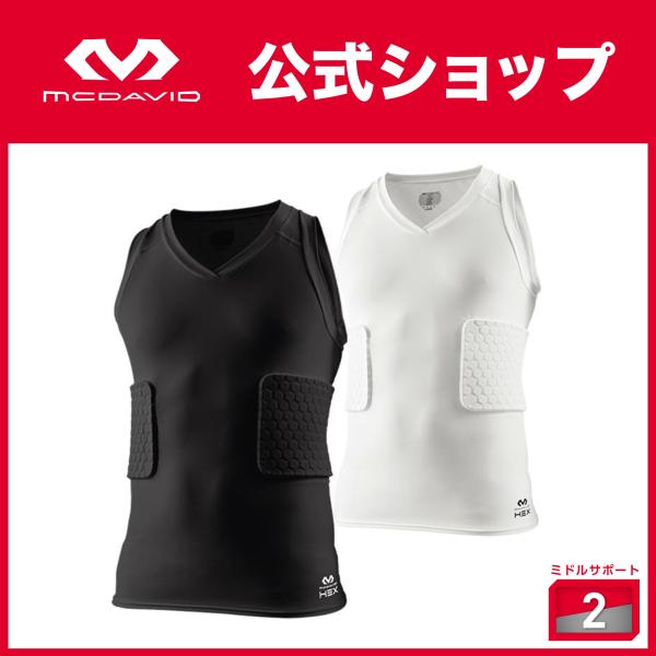 McDavid マクダビッド HEX V-タンク メッシュ M7963 Vネック ノースリーブ コンプレッション タンクトップ 吸汗速乾 通気性 軽量 薄型設計 フィット感 サポートギア HEXパッド 衝撃吸収 高伸縮素材 インナーウェア ...