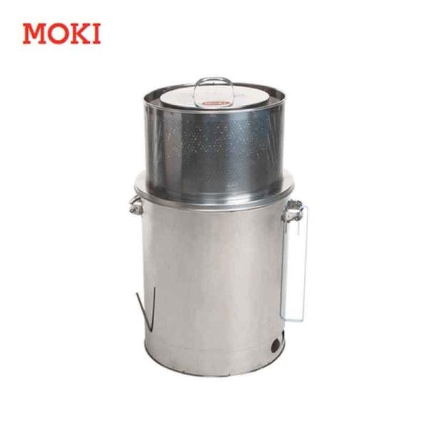 800℃高温燃焼！熱分解で無煙・無臭！燃え残りゼロの驚くべき白い灰！煙公害対策と火災予防に。品　番：M60Fzサイズ：直径42×高さ78cm　容量：60l材　質：本体・蓋：ステンレス　巻紙ヤグラ・シーソーロストル：鉄 火床面積：0.12平方...