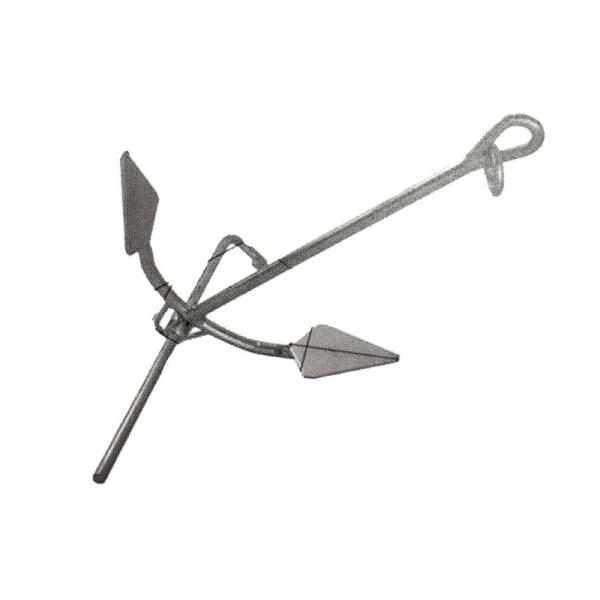 【写真は光などの影響で色味が変わっている場合がございます。予めご了承ください。】品　番：FS-5材　質：溶融亜鉛メッキ使用用途：ボート等船舶備品・係船用品入　数：1個砂、泥、岩場等ほとんどの底質に把注力を発揮するボートアンカーです。ストック...